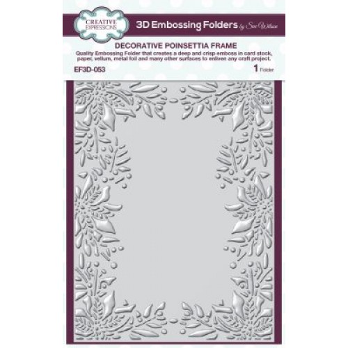 Decorative Poinsettia Frame - 3D Embossing folder EF3d-053