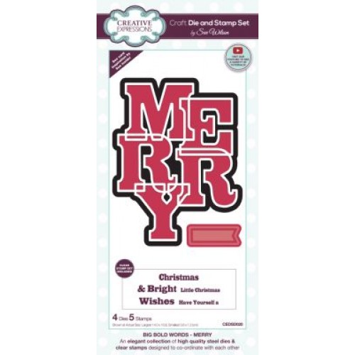 Merry - Big Bold Words Die & stamp Collection CEDSD020